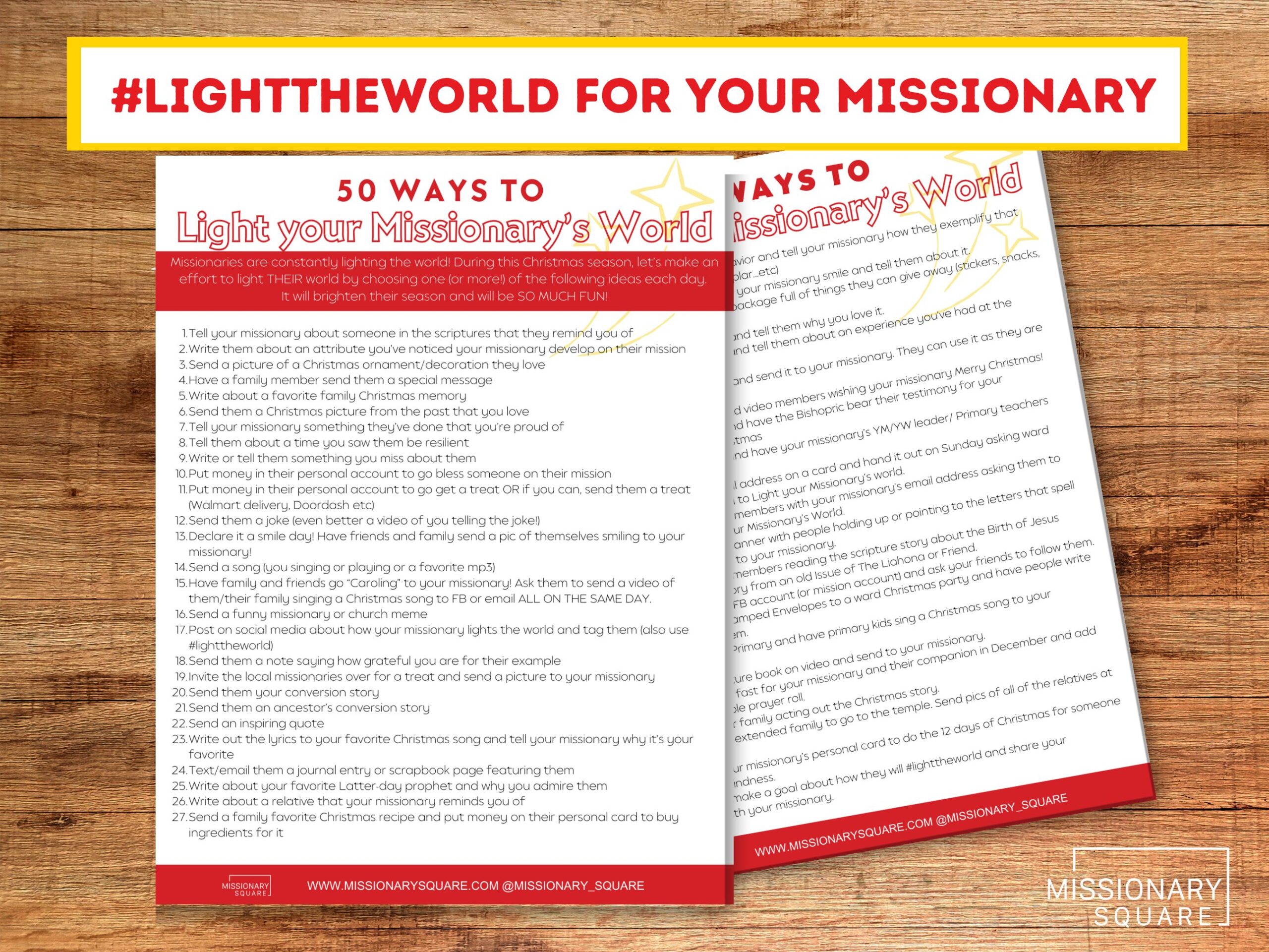 50 Ways to #Light The World for your Missionary – missionarysquare.com